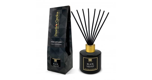 Black Velvet Reed Diffuser Black | Daniella's Candles