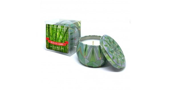 Green Leaf and Bamboo Travel Tin Candle - Travel Tin Collection ...